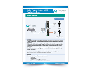 Product Documentation - Optergy
